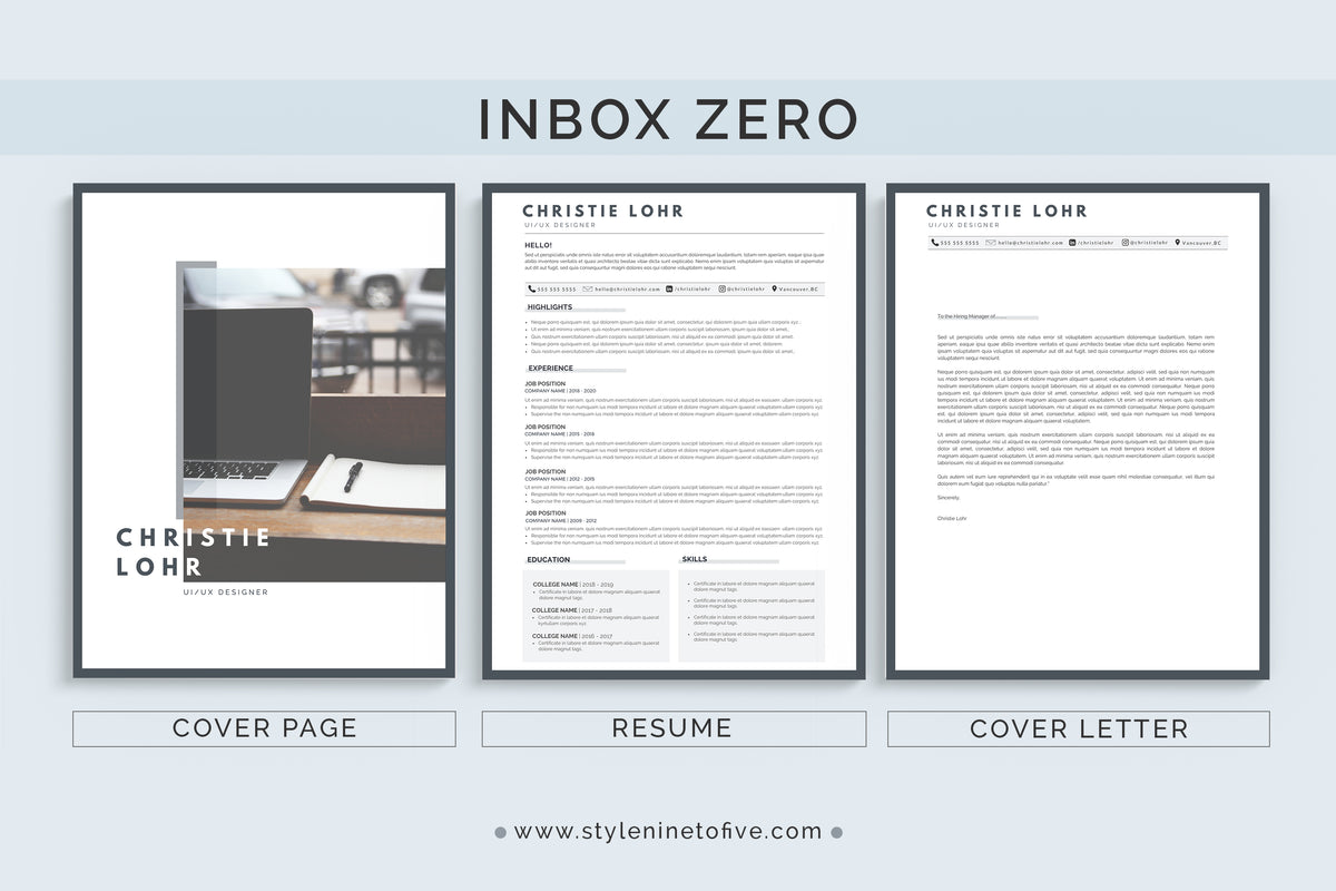 INBOX ZERO - Application Template – Style Nine to Five
