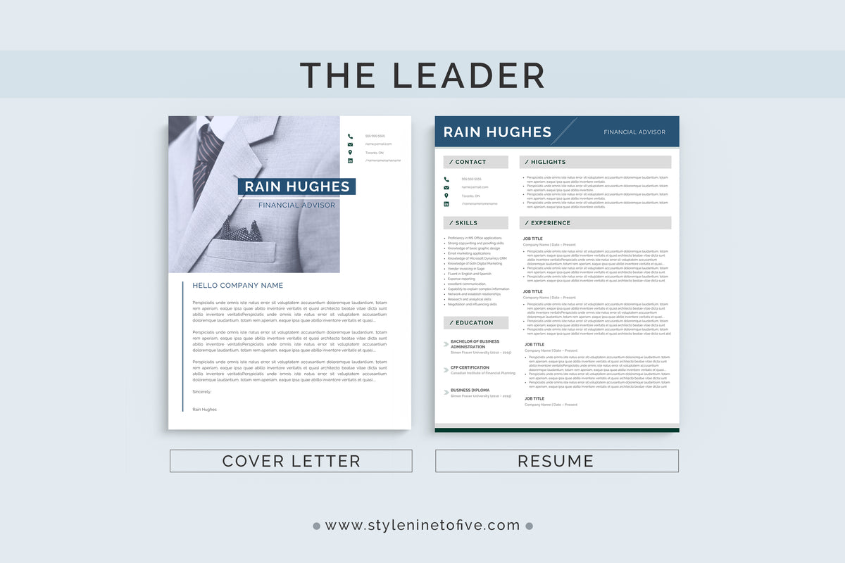 THE LEADER - Application Template – Style Nine to Five